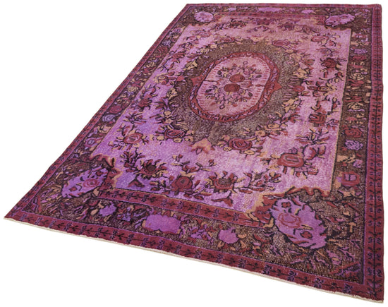 6x9 Pink Handwoven Office Oriental Vintage Rug 42655